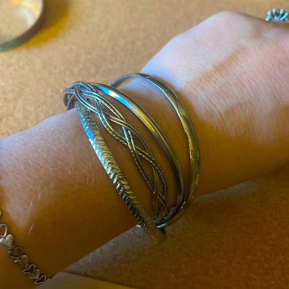 Jewelry | Nice Set Of 4 Attached Bangle Bracelet | Poshmark